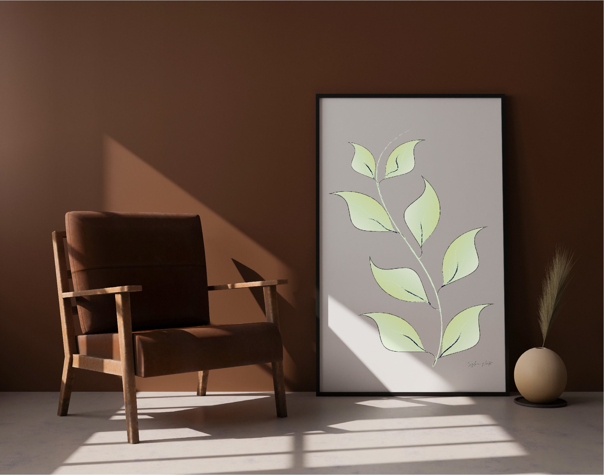 Green Leaves, Transparent Background Digital Art, Zen, Printable ...