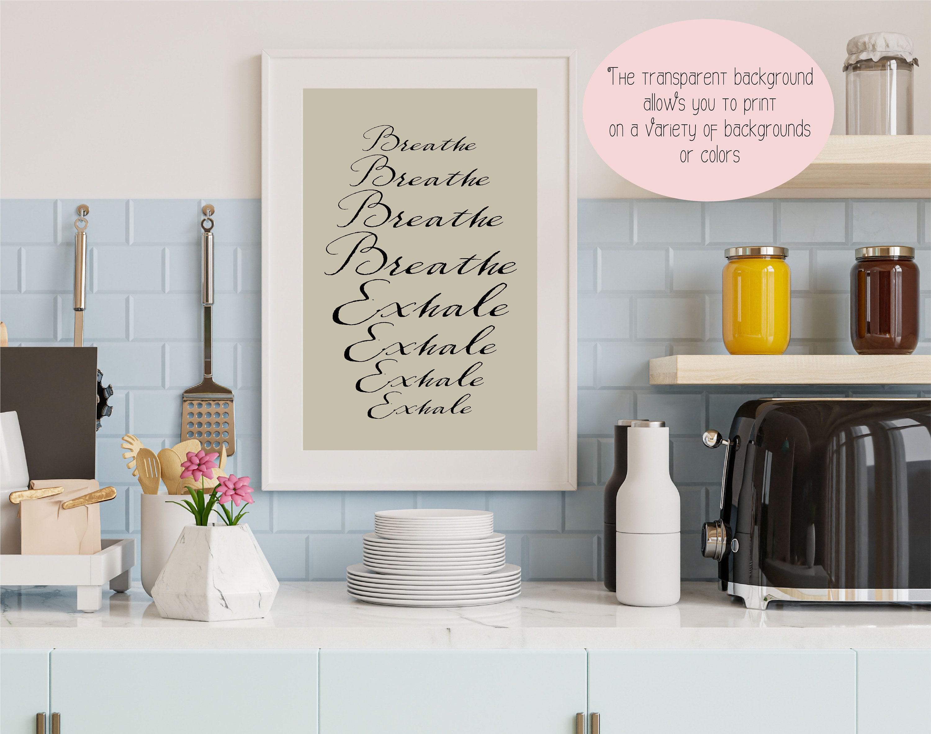 Breathe Exhale, Transparent Background Typography,script Font 2 ...