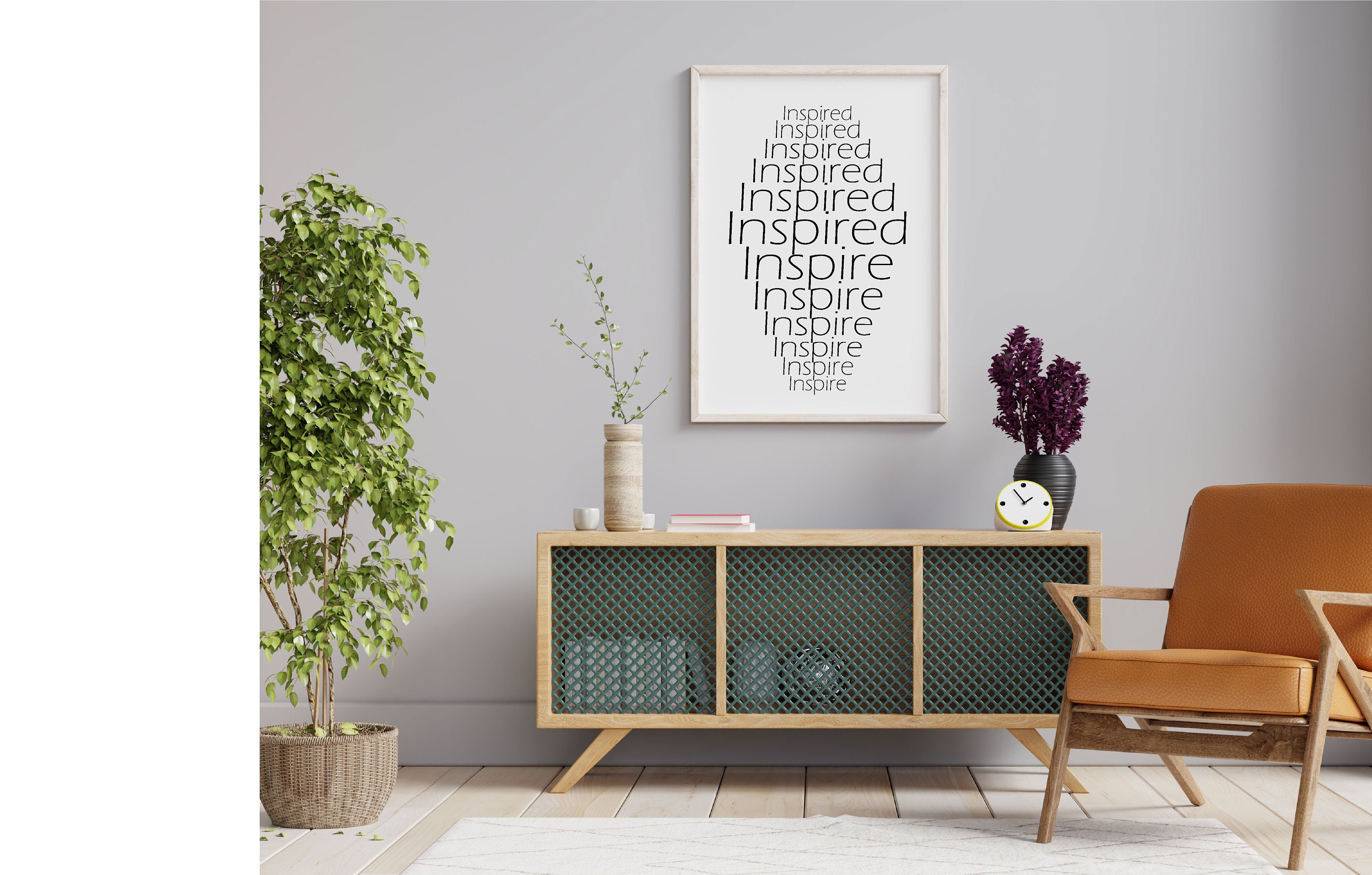 Inspired Inspire Transparent Background Word Art Typography - Etsy