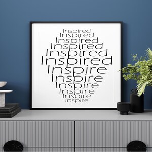 Inspired Inspire, Transparent Background Word Art Typography, Instant ...
