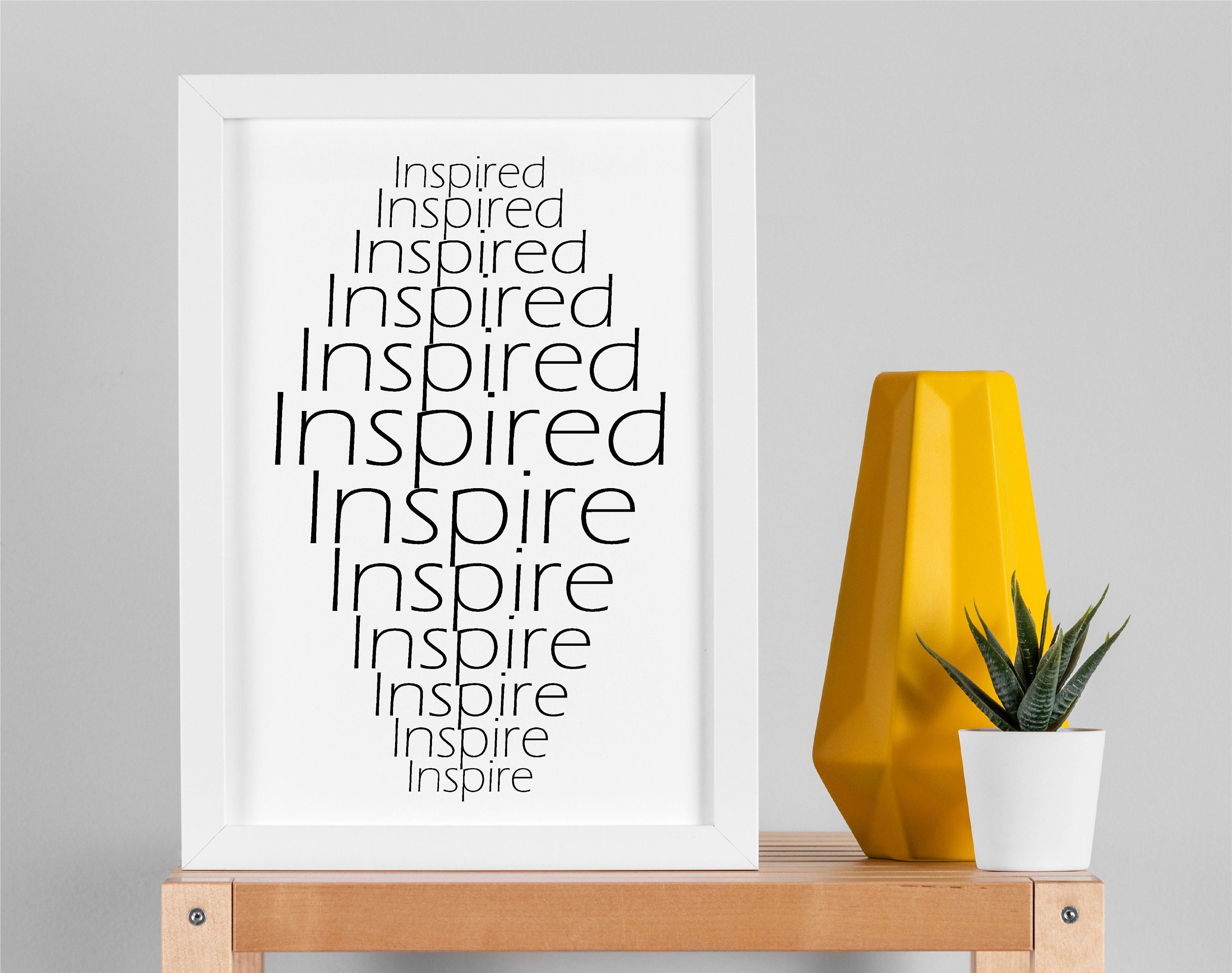 Inspired Inspire Transparent Background Word Art Typography - Etsy