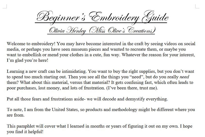 Beginner's Embroidery Guide - Etsy