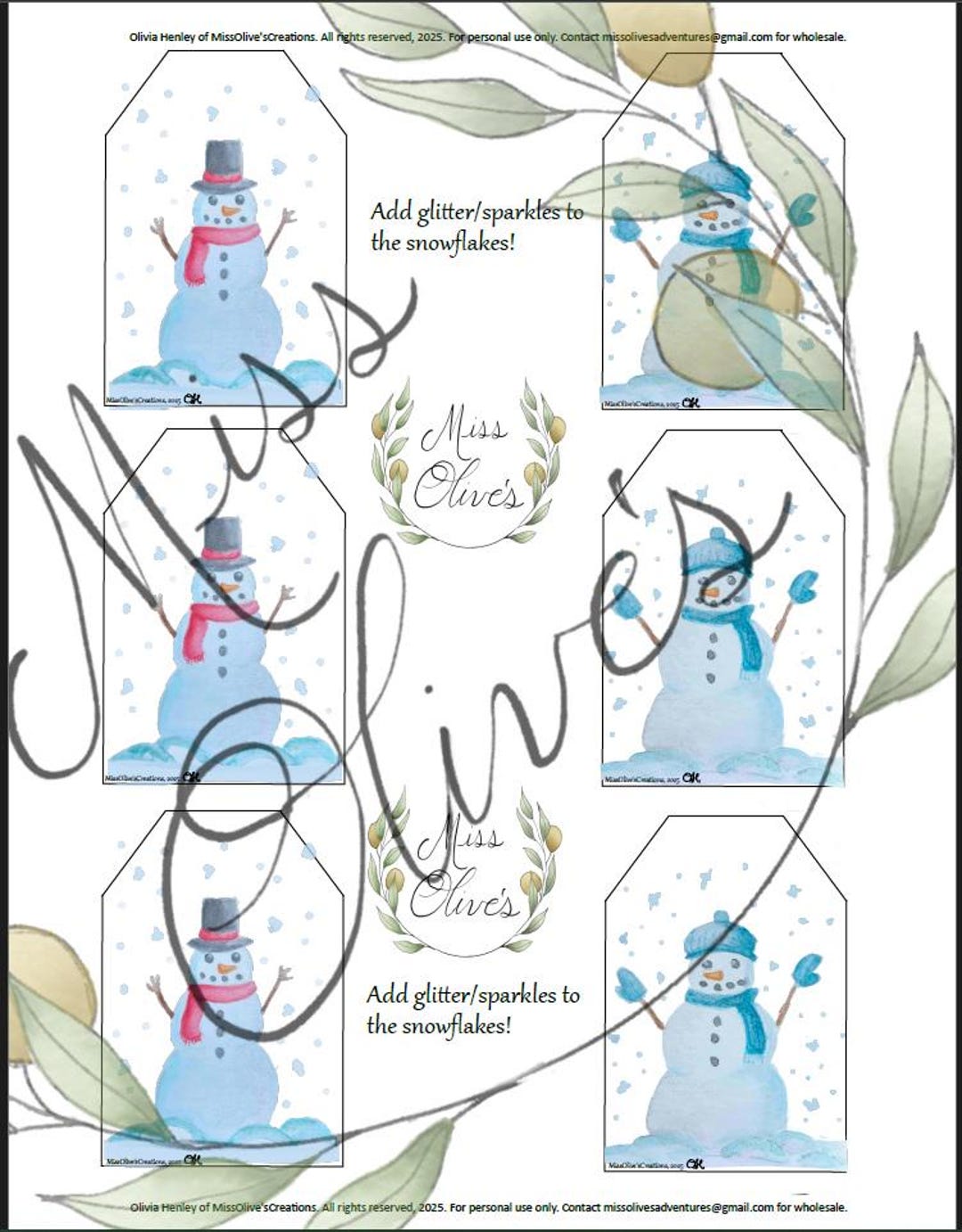 Winter-themed Present/gift Tags, for Christmas, Hanukkah, Etc. - Etsy