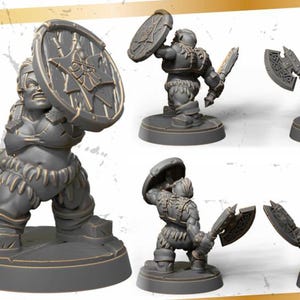 Female Dwarf Fighter - 28mm Scale - D&D - Hero Quest - Warrior - TTRPG ...