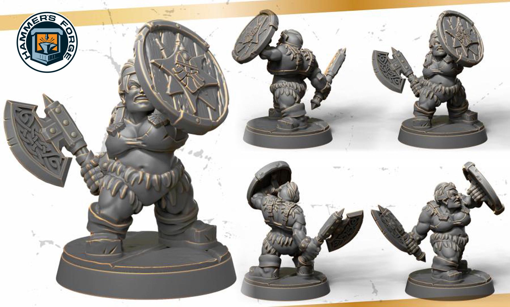 Female Dwarf Fighter - 28mm Scale - D&D - Hero Quest - Warrior - TTRPG ...
