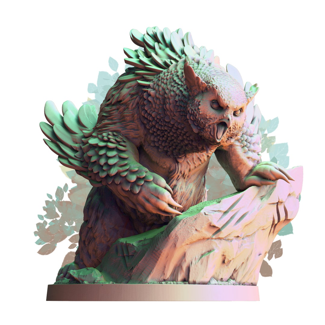 Owlbeast on the Rocks - Owlbear - D&D - TTRPG - 28mm Miniature ...