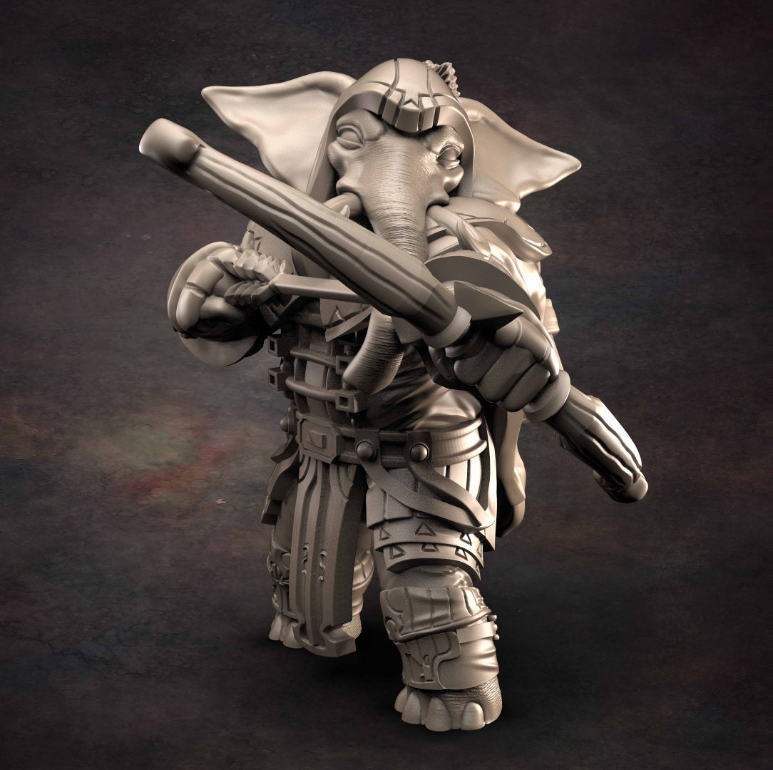 Loxodon Ranger Dandd Elephant Ranger Ttrpg 32mm Etsy 
