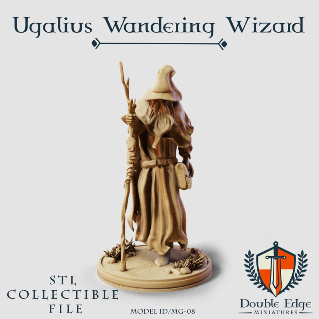 Human Male Wizard Miniature for D&D TTRPG 32mm Miniature Spellcaster ...
