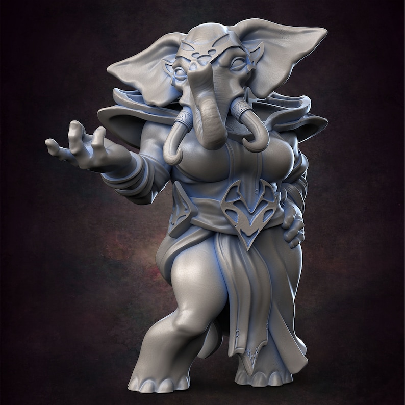 Loxodon Warlock Pose 2 D&D Female Elephant Eldritch - Etsy