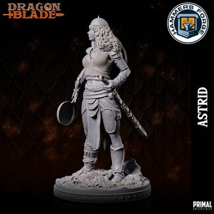 Human Female Fighter Miniature for D&D - TTRPG - 32mm Miniature ...