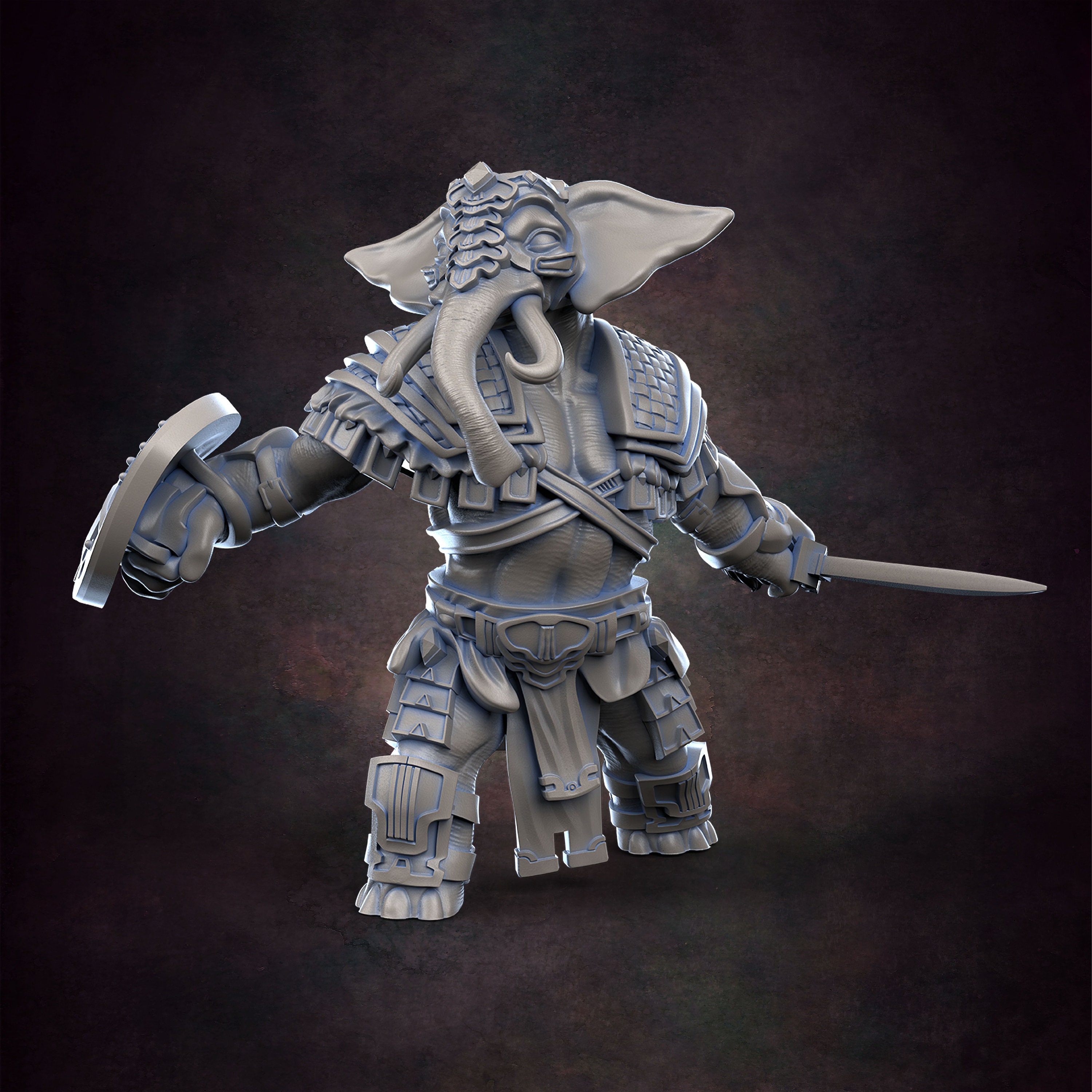 Male Loxodon Fighter Pose 2 D&D Elephant Sword and - Etsy