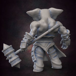 Loxodon Barbarian - D&D - Elephant - Warrior - TTRPG - 32mm Miniature ...