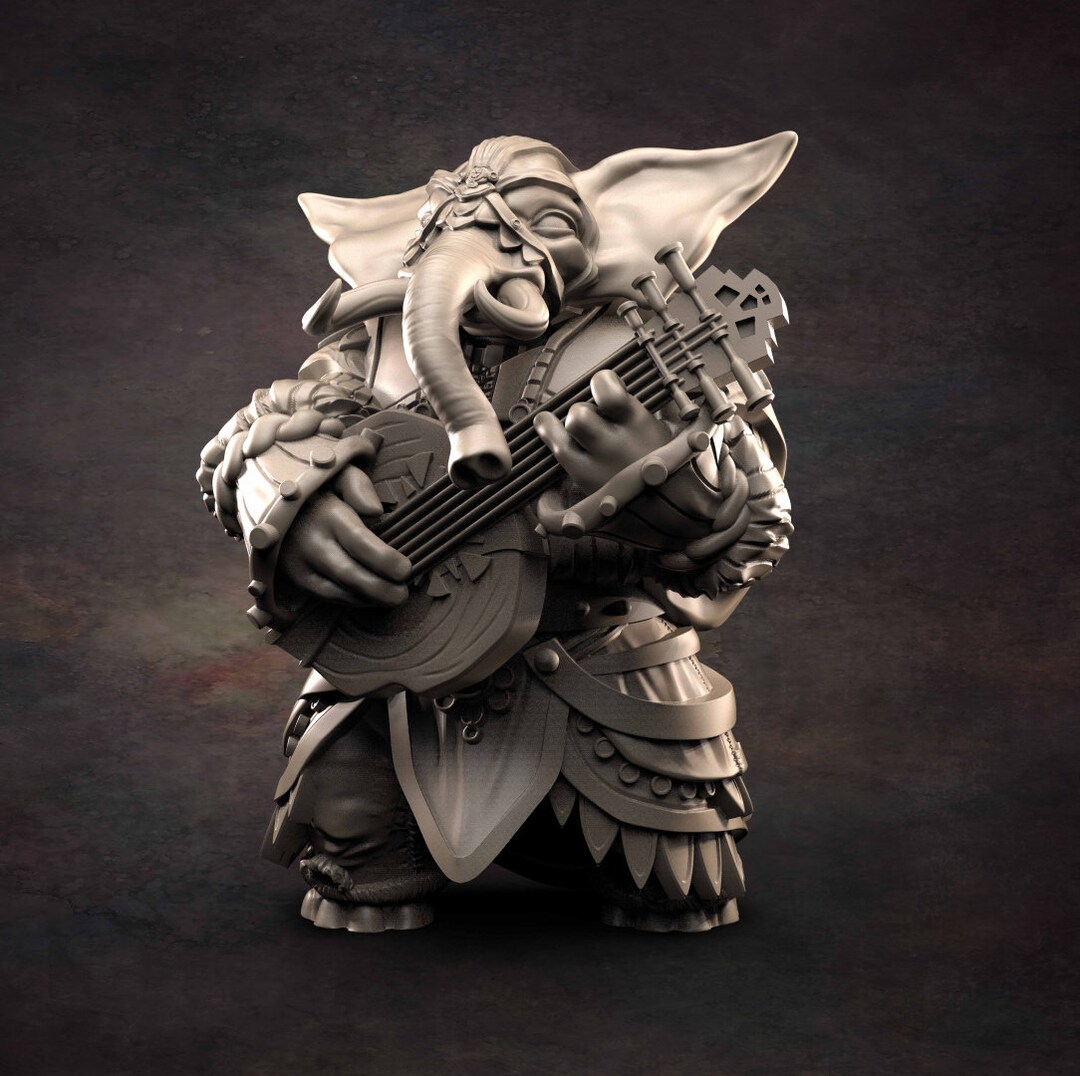 Loxodon Bard 2 - D&D - Elephant - Bard - TTRPG - 32mm Miniature ...