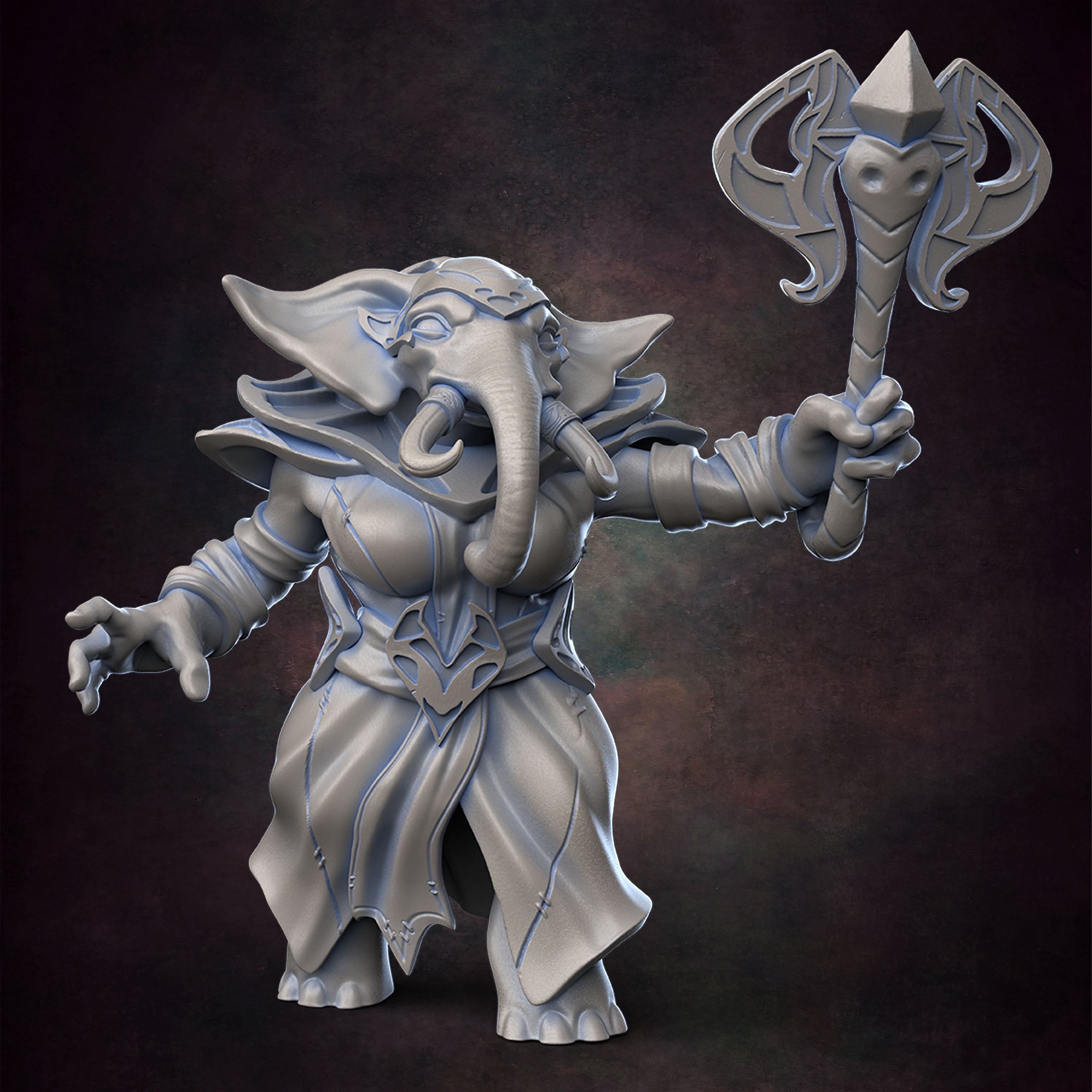 Loxodon Warlock Pose 1 D&D Female Elephant Eldritch - Etsy