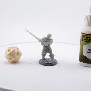 Human Male Barbarian - 28mm Scale - D&D - Hero Quest - Warrior - TTRPG - 32mm Miniature ...