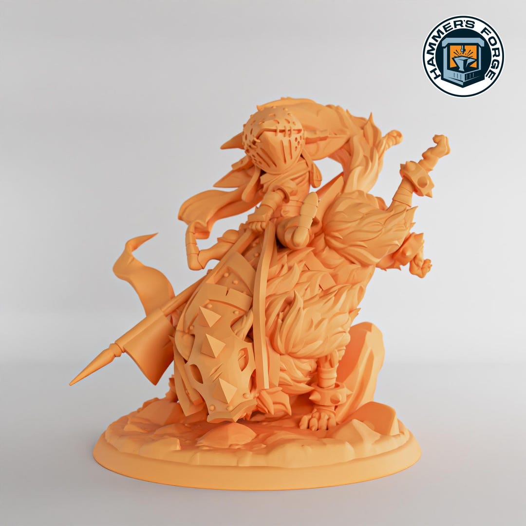 Goblin Worg Rider - Twin Goddess Miniatures - 32mm/75mm Miniature - Etsy