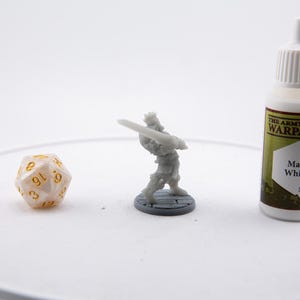 Human Male Barbarian - 28mm Scale - D&D - Hero Quest - Warrior - TTRPG - 32mm Miniature ...