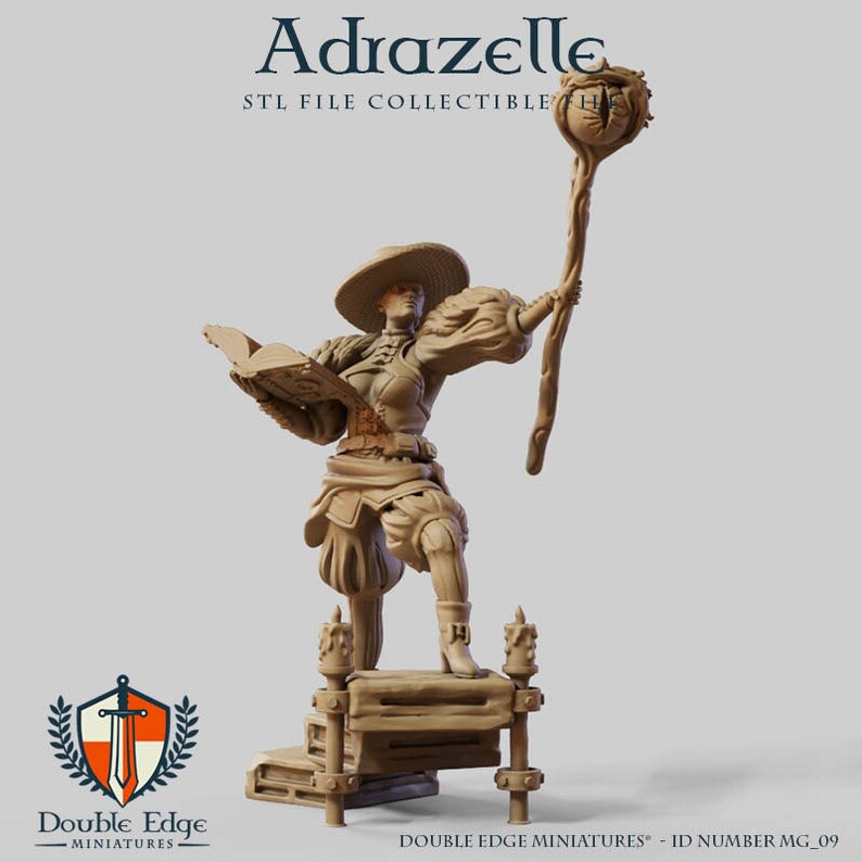 Human Female Wizard Miniature for D&D - TTRPG - 32mm Miniature ...