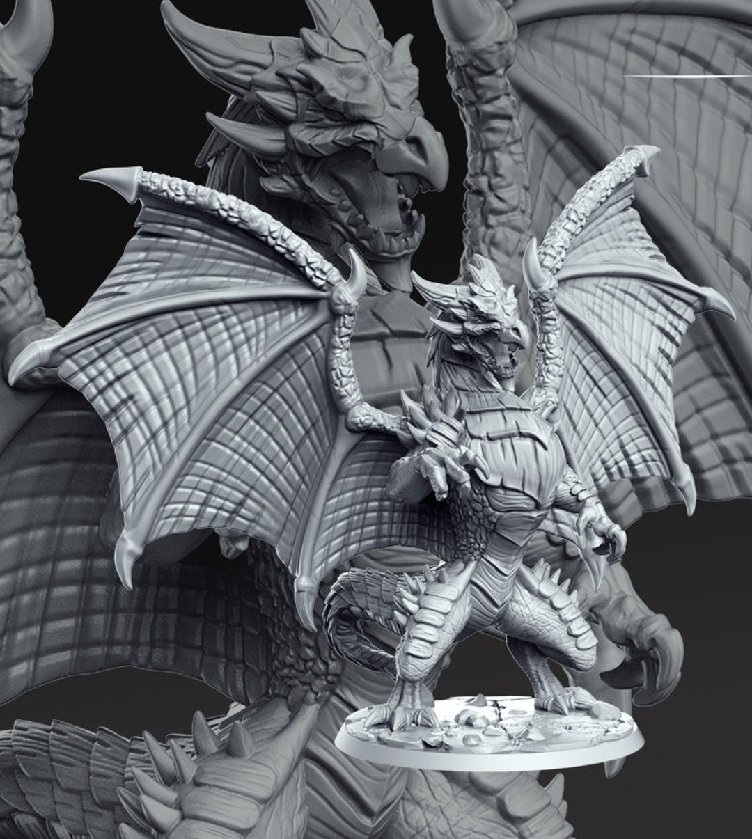 Filmtrax - Dragon - Dragonkin - D&D - TTRPG - 32mm Miniature ...