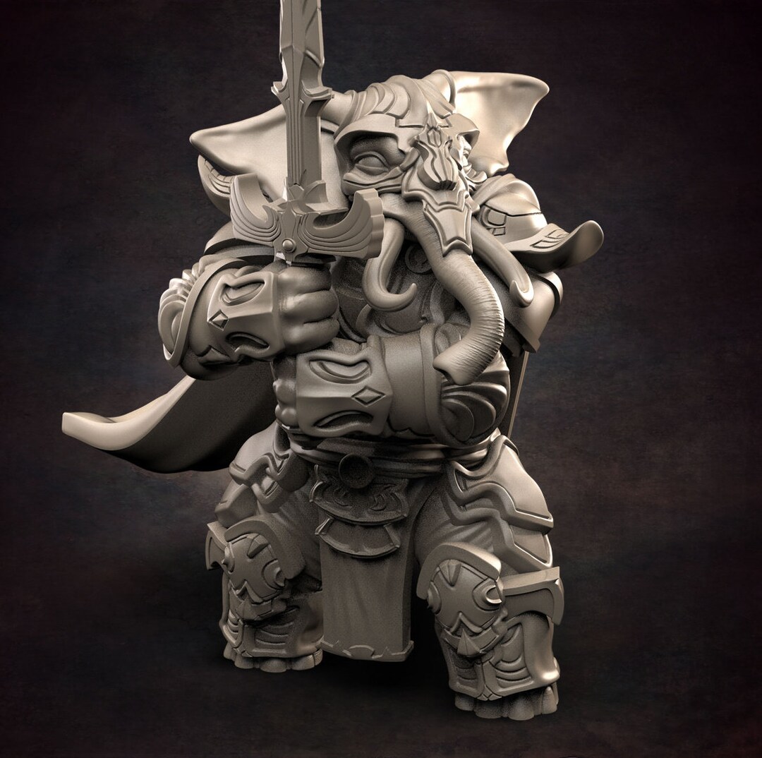 Loxodon Paladin - D&D - Elephant - Warrior - TTRPG - 32mm Miniature ...
