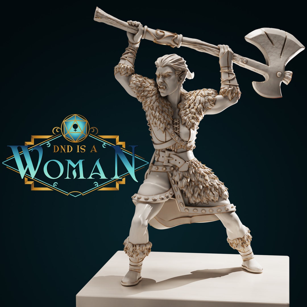 Female Half-orc Barbarian for TTRPG - DND is a Woman - Nilve ...