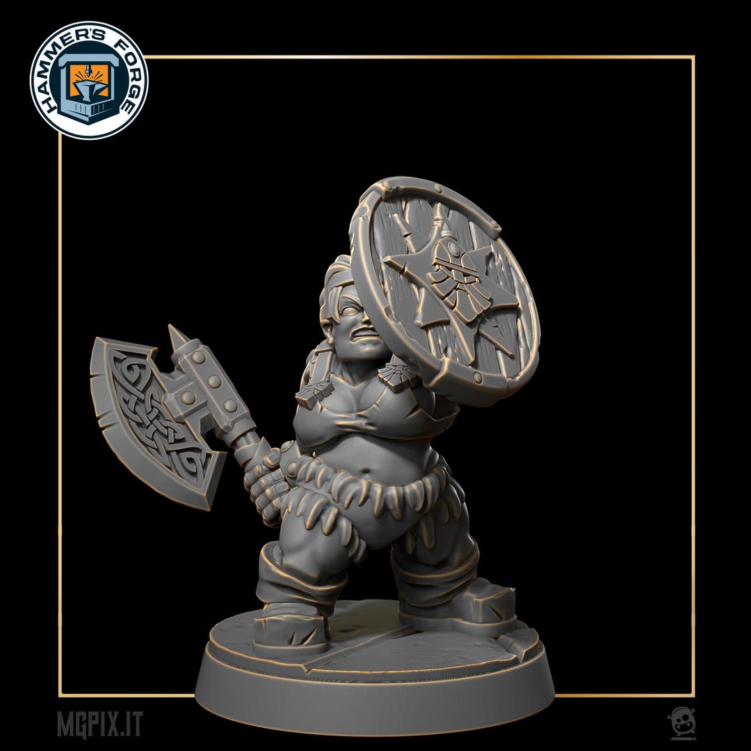Female Dwarf Fighter - 28mm Scale - D&D - Hero Quest - Warrior - TTRPG ...