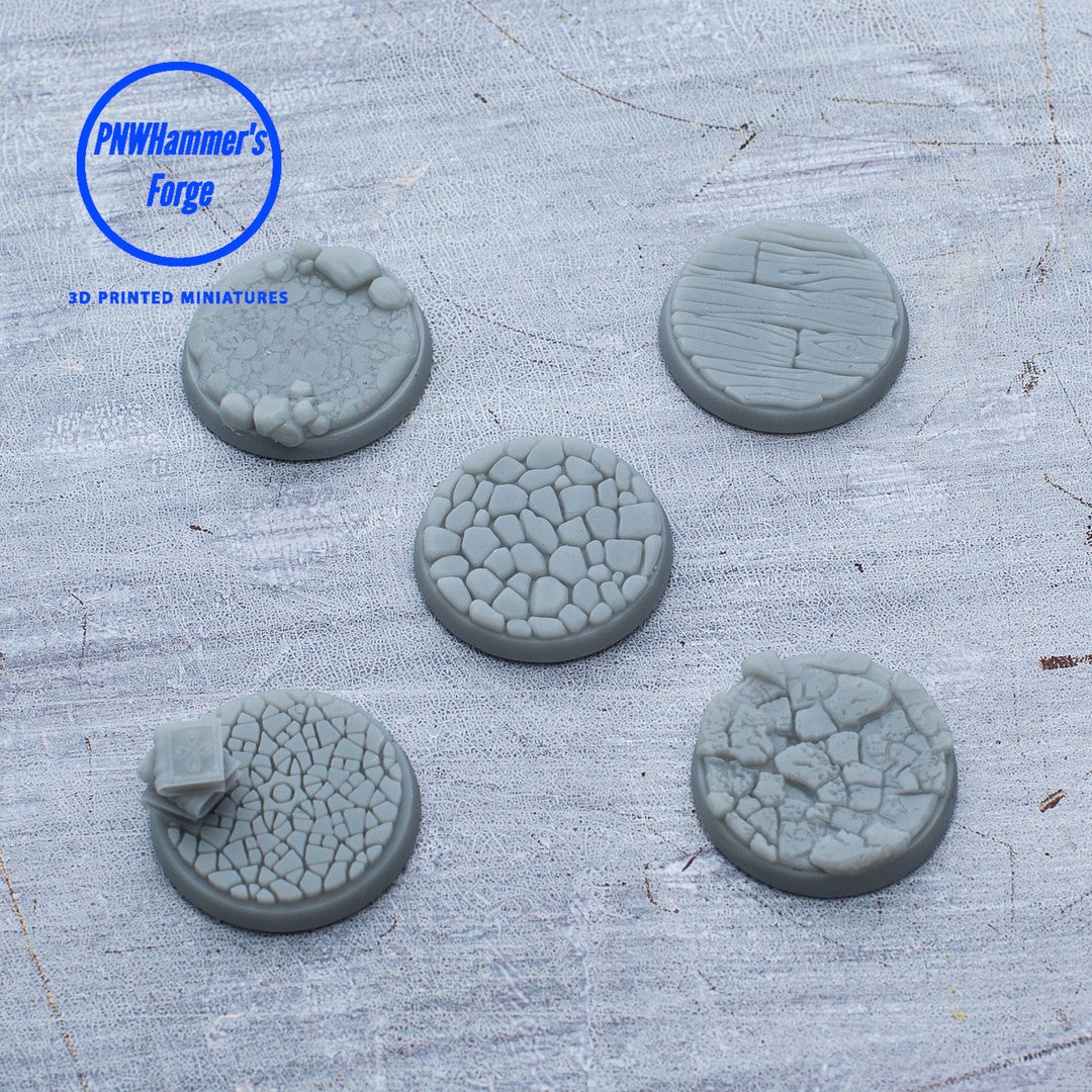 Decorative Miniature Bases for TTRPG Miniatures - 25mm Diameter - 32mm ...