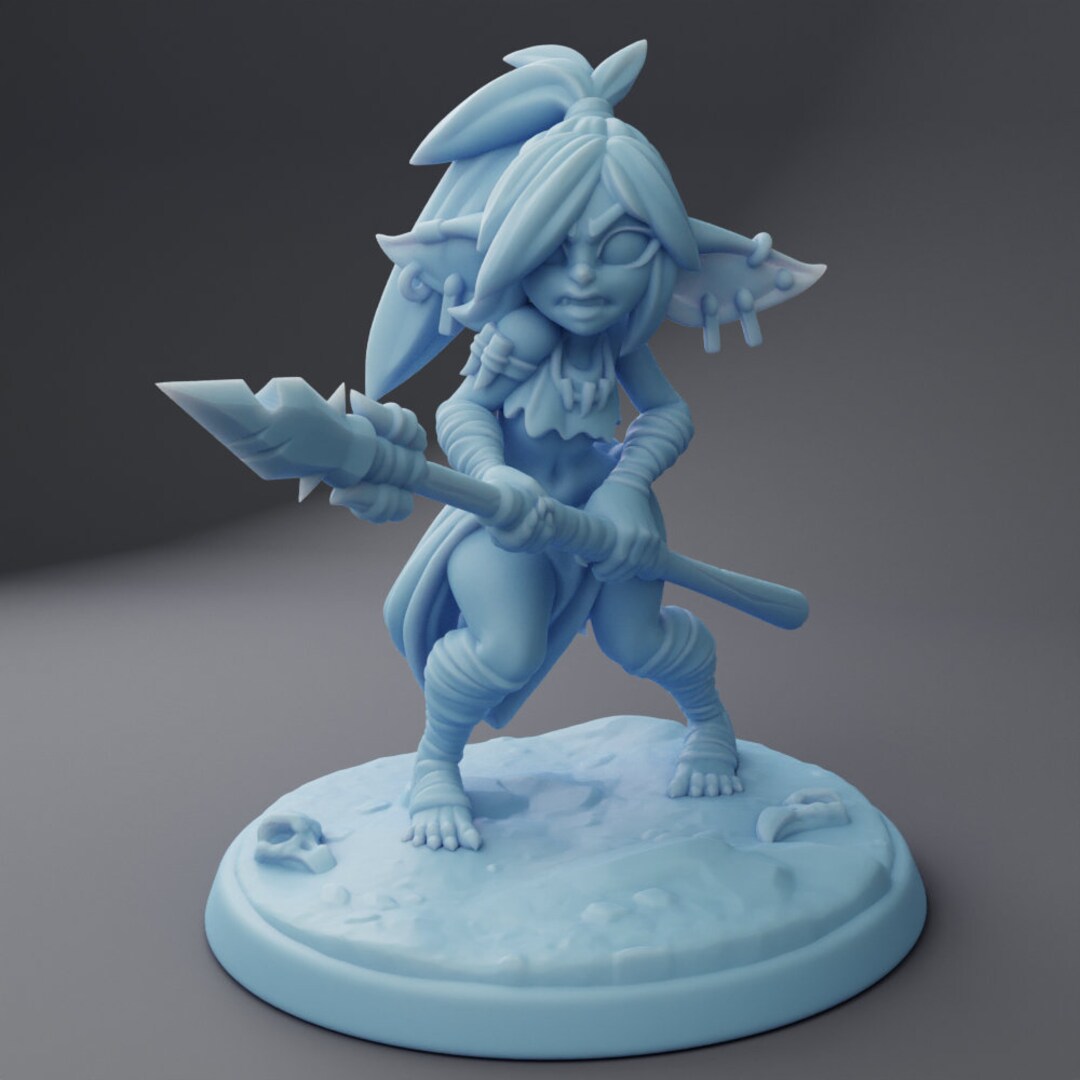 Level 1 Female Goblin Fighter Twin Goddess Miniatures Dandd Ttrpg