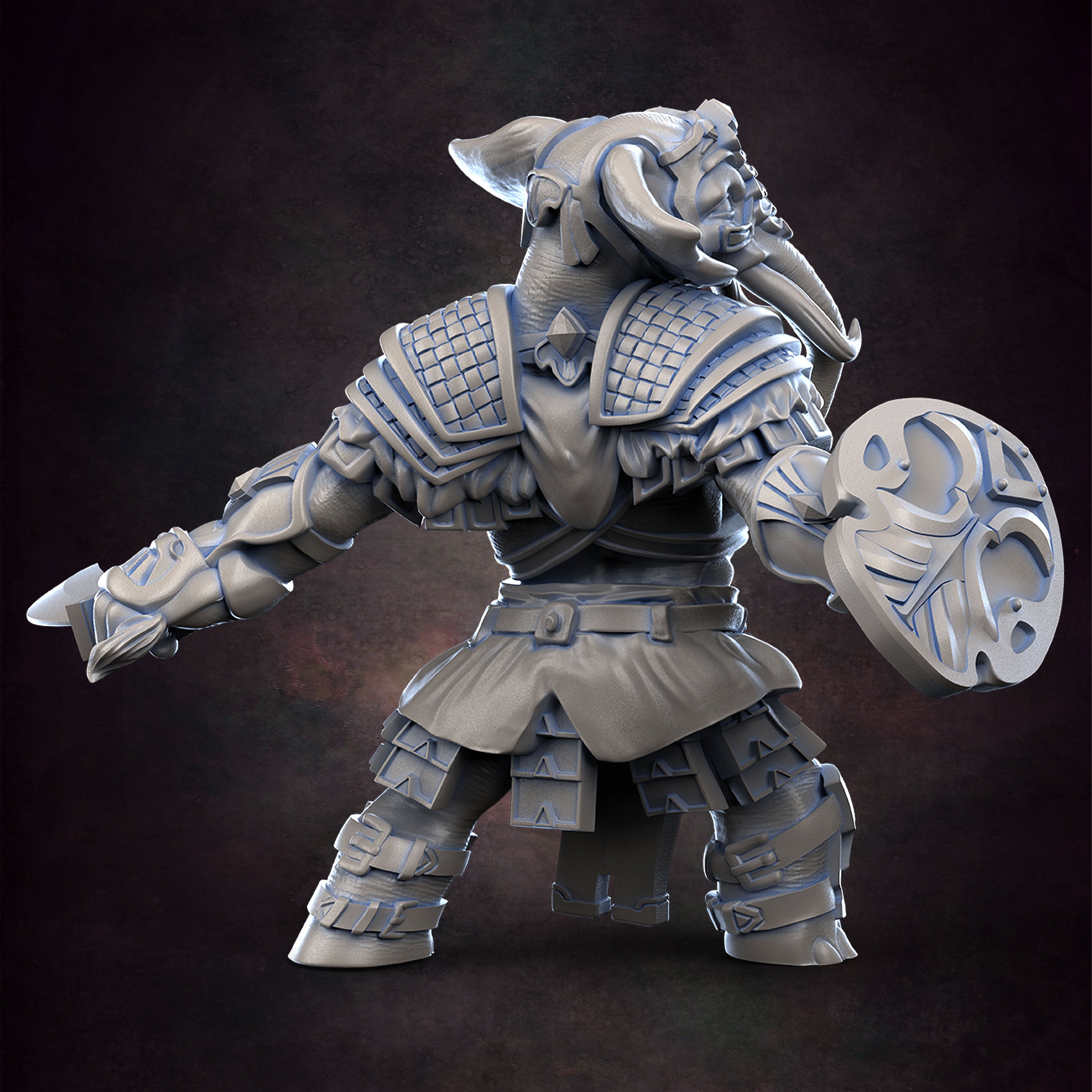 Male Loxodon Fighter Pose 2 D&D Elephant Sword and - Etsy