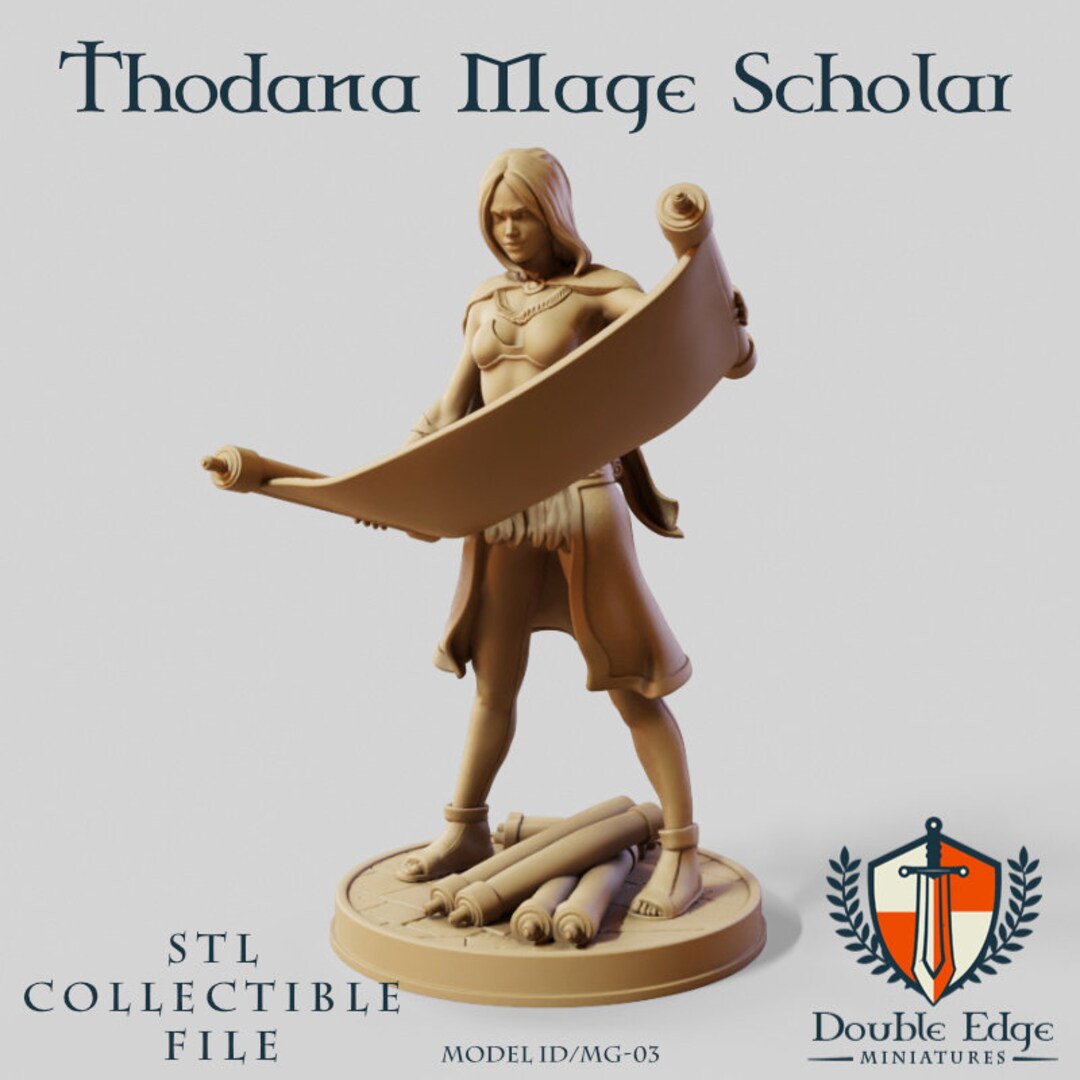 Human Female Wizard Miniature for D&D - TTRPG - 32mm Miniature ...