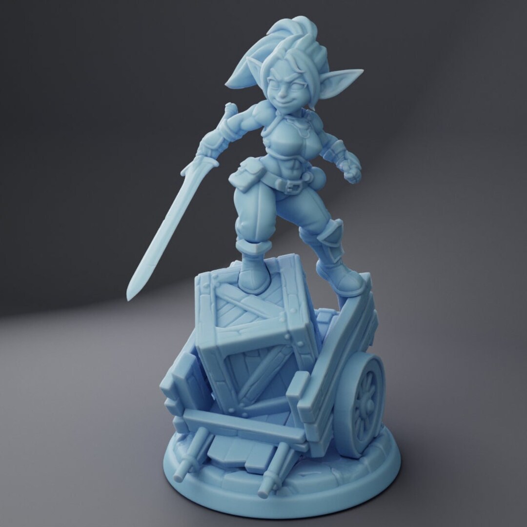 Blix the Goblin Fighter (action Pose) - Twin Goddess Miniatures - D&D ...