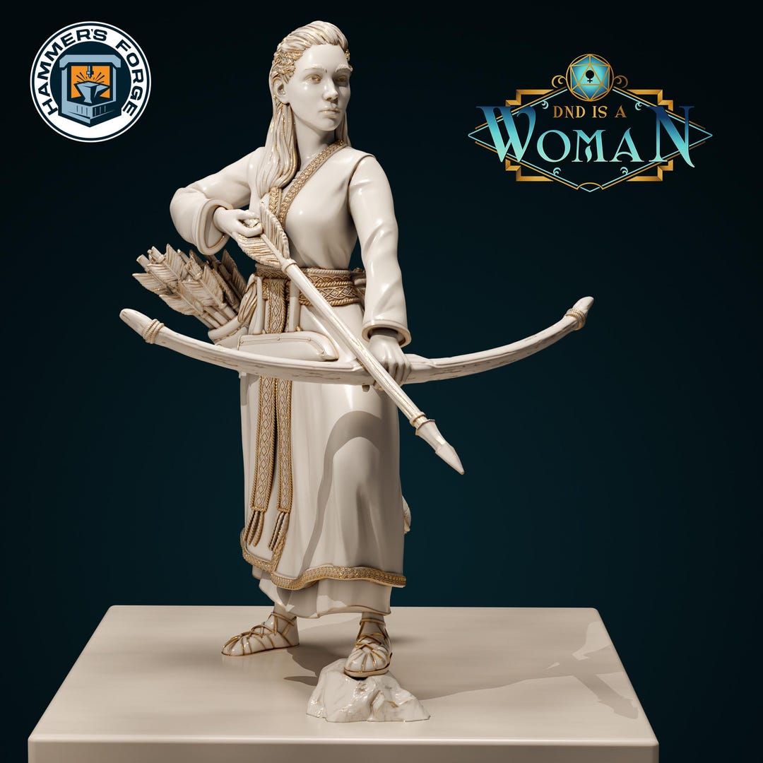 Human Female Ranger Miniature for D&D - TTRPG - 32mm Miniature - Hrefna ...
