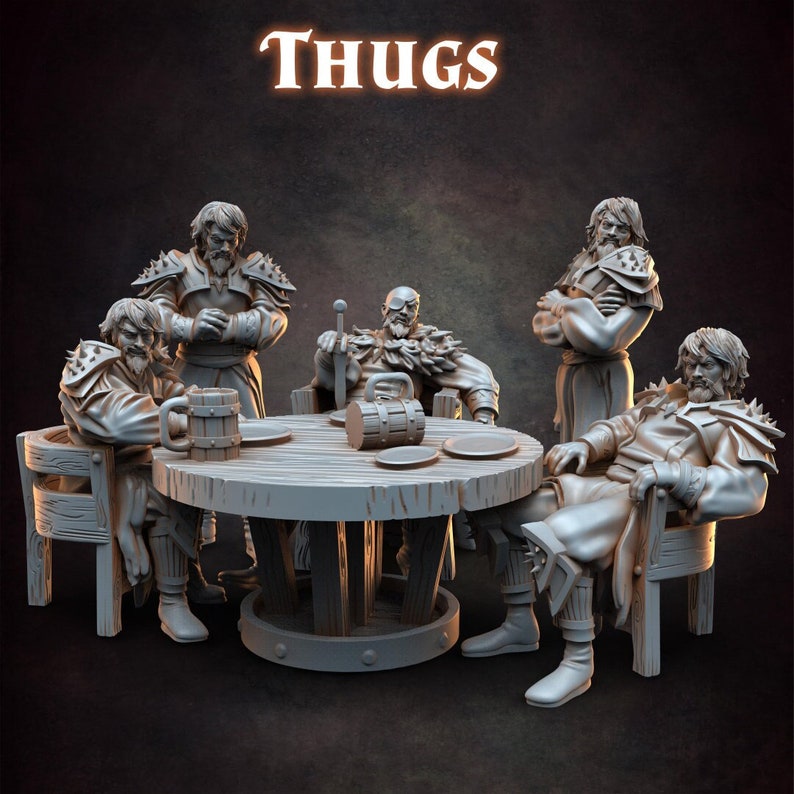 Thugs Bandit Ruffian NPC TTRPG 32mm Miniature D&D - Etsy