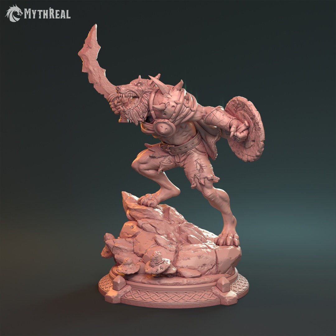 Male Werewolf Fighter for TTRPG by Hardwitch Games Brogon Pathfinder D ...