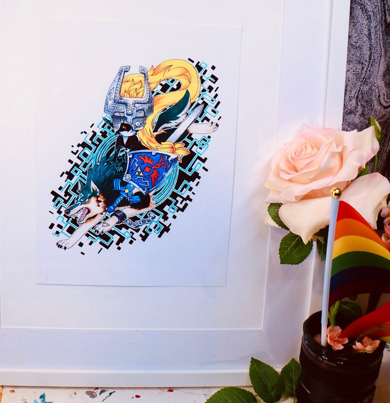 Wolf Link and Midna - Reproduction Print - Etsy