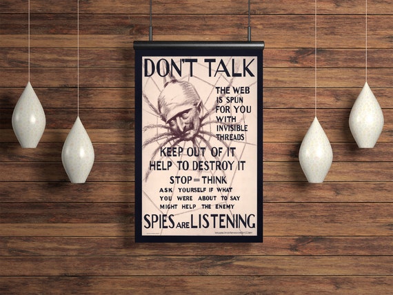 WWI don't Talk Spies Are Listening World War - Etsy