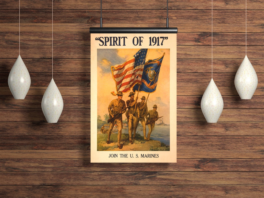 WWI "spirit of 1917" World War One US Marine Corps Full Size ...