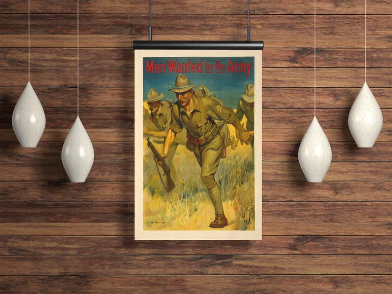 WWI men Wanted for the Army World War One Army Recruitment Poster ...
