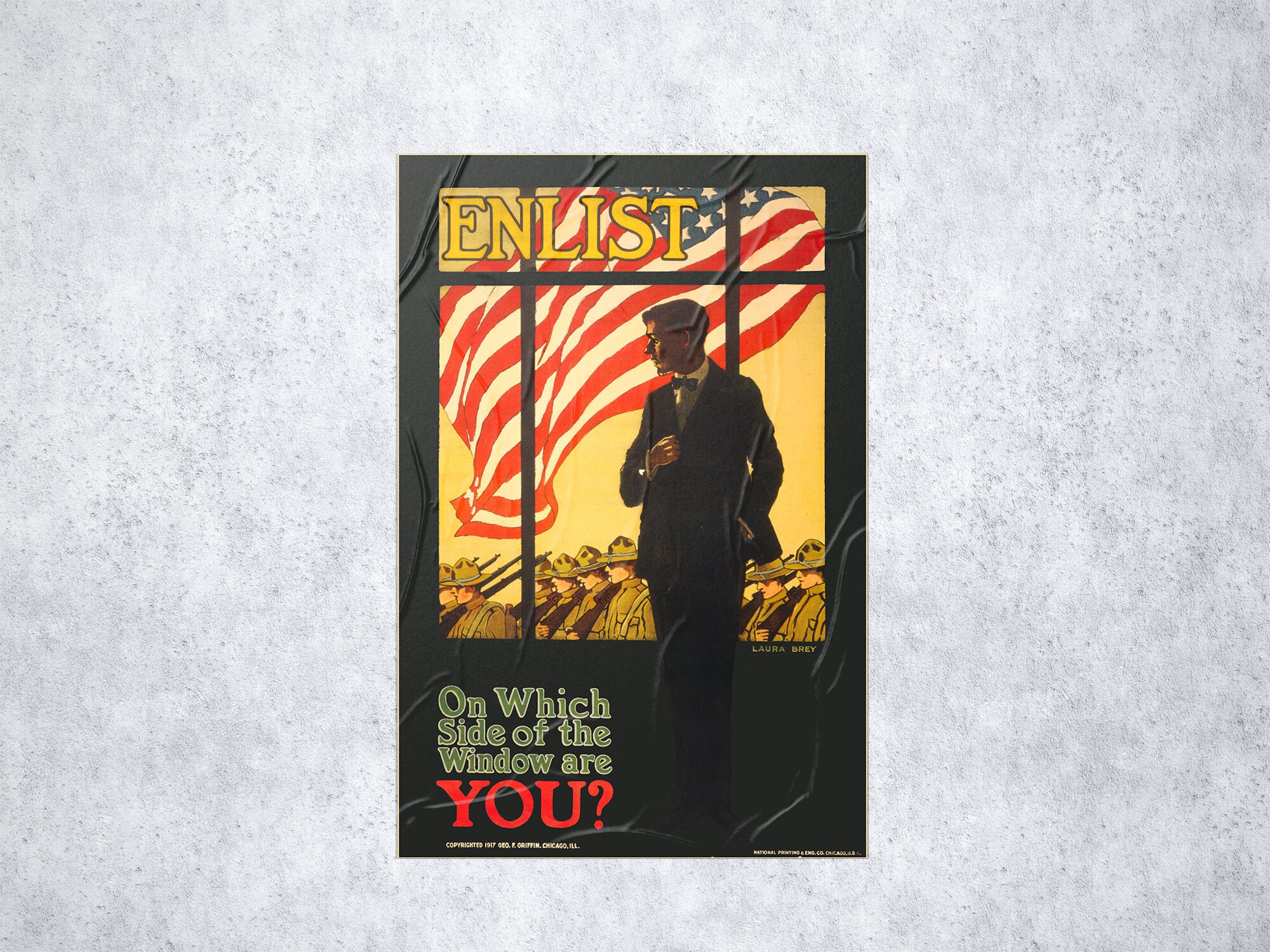 WWI enlist World War One United States AEF Full Size Recruitment Poster ...