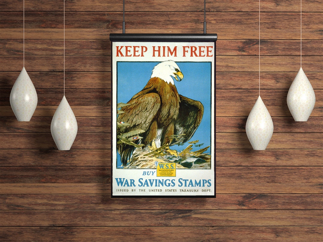WWI "keep Him Free!" World War One United States Treasury Poster ...