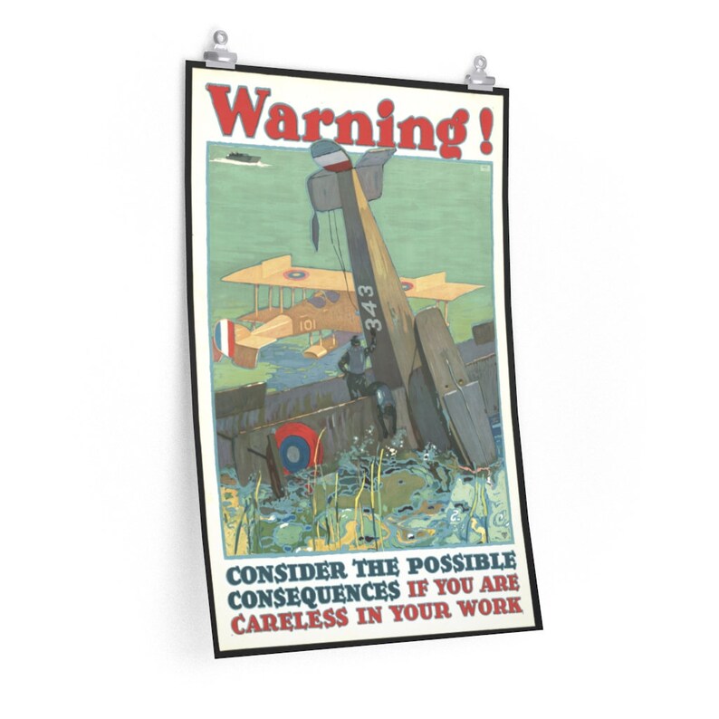 WWI warning Careless Work Poster World War One - Etsy
