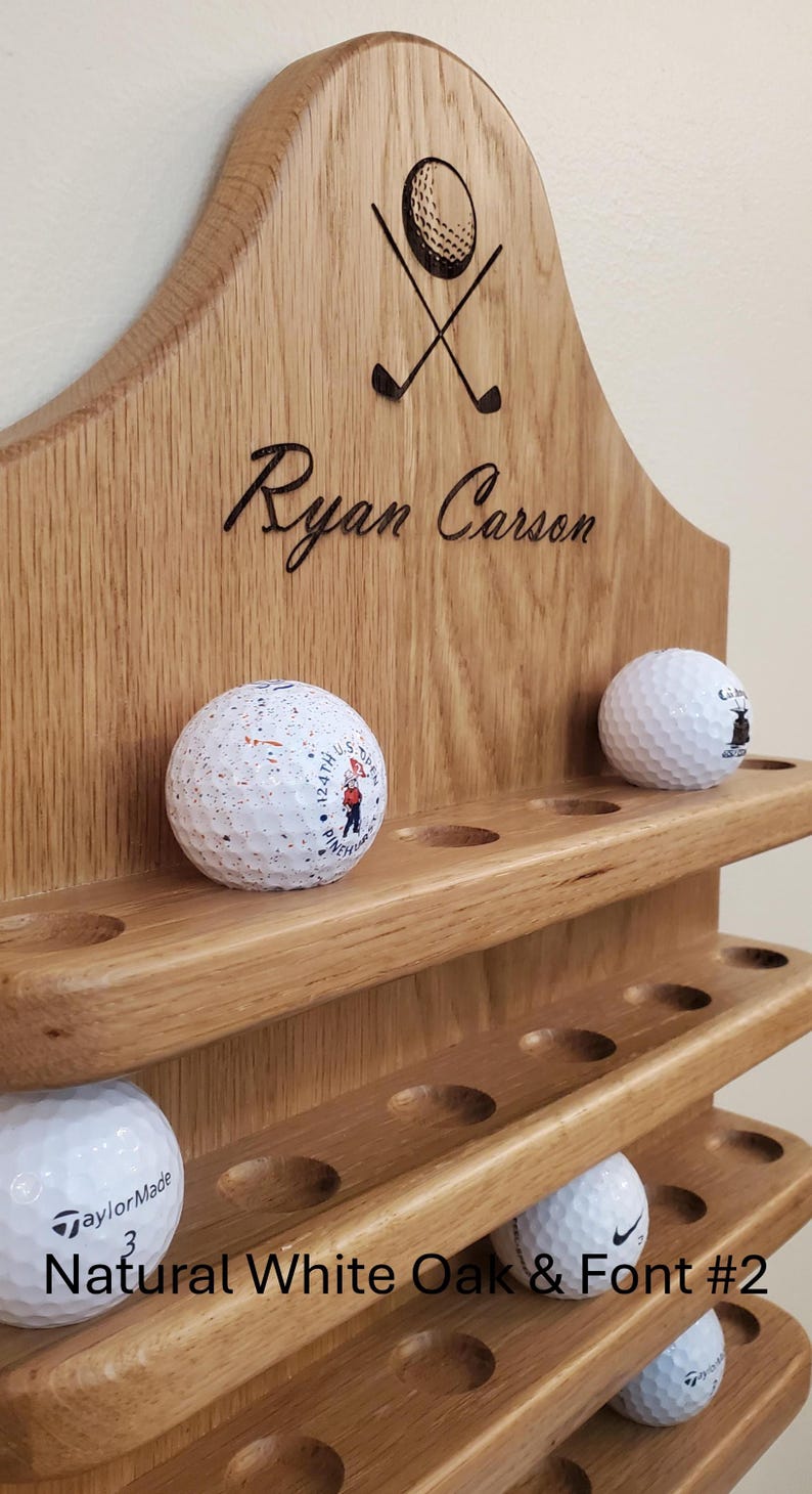 Handmade Custom Golf Ball Display - 24 Golf Balls - Wall Mounted Golf ...