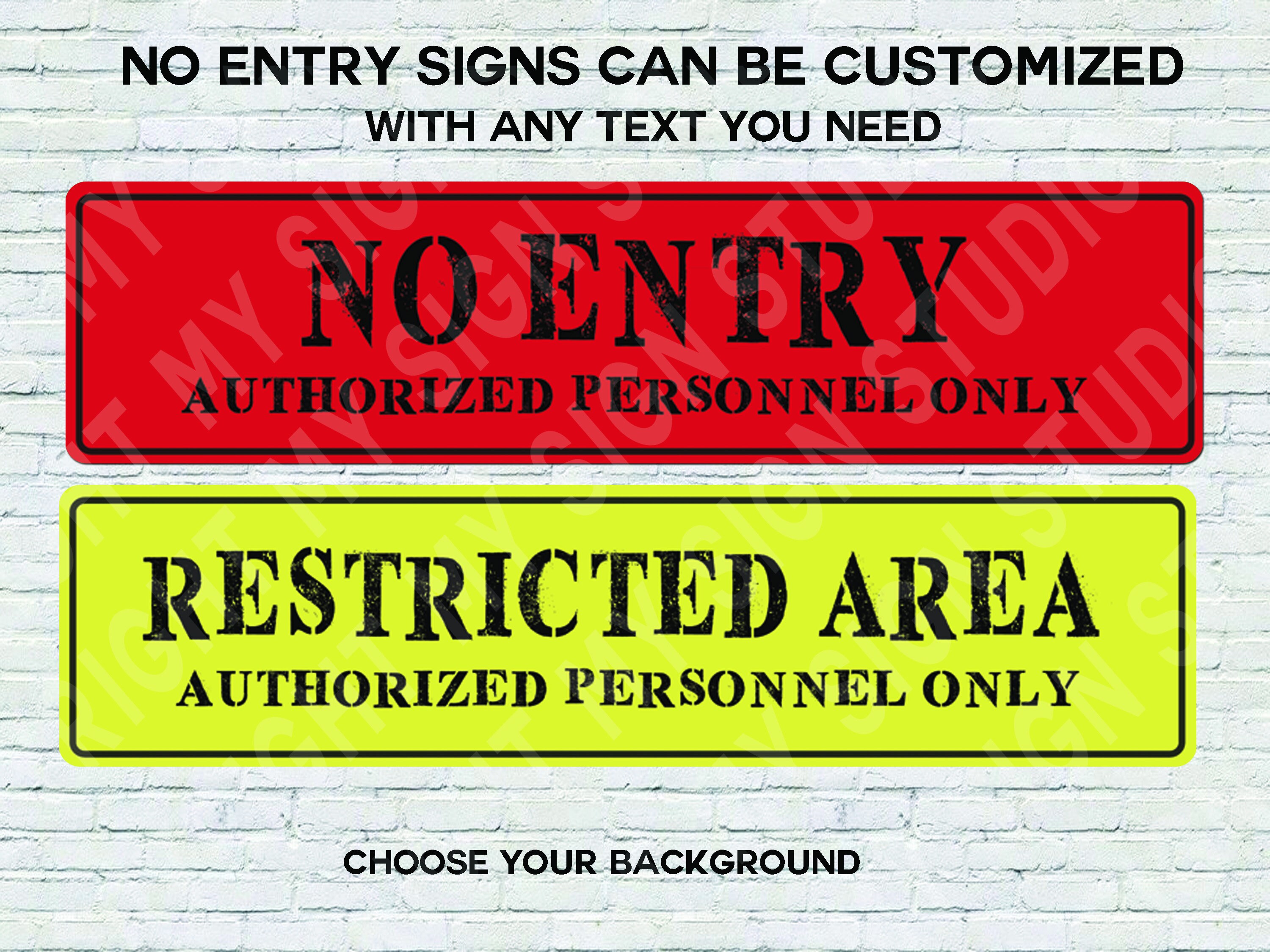 Custom Fun NO ENTRY Informational Sign Novelty Gift Personalize Wording ...