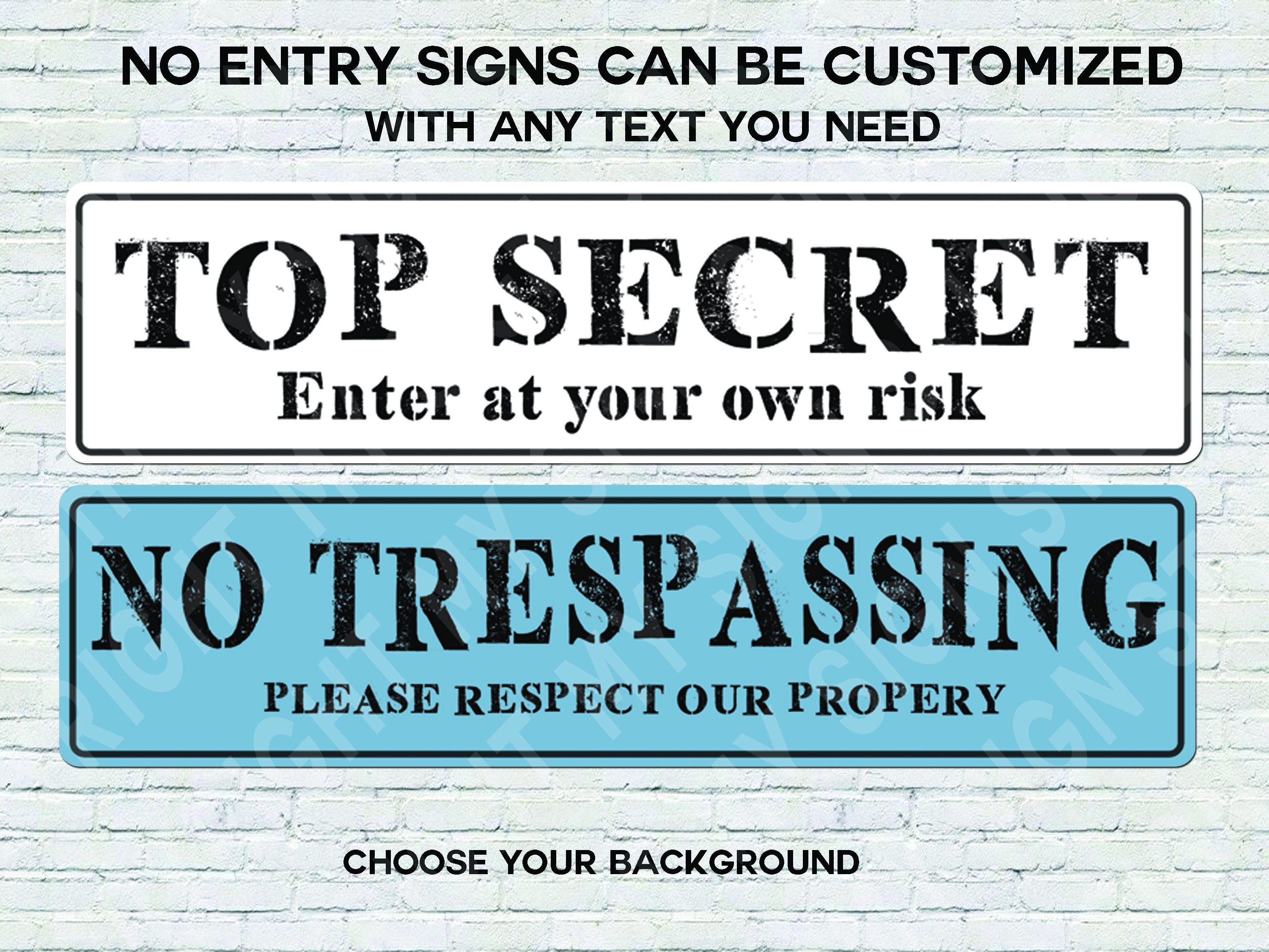 Custom Fun NO ENTRY Informational Sign Novelty Gift Personalize Wording ...