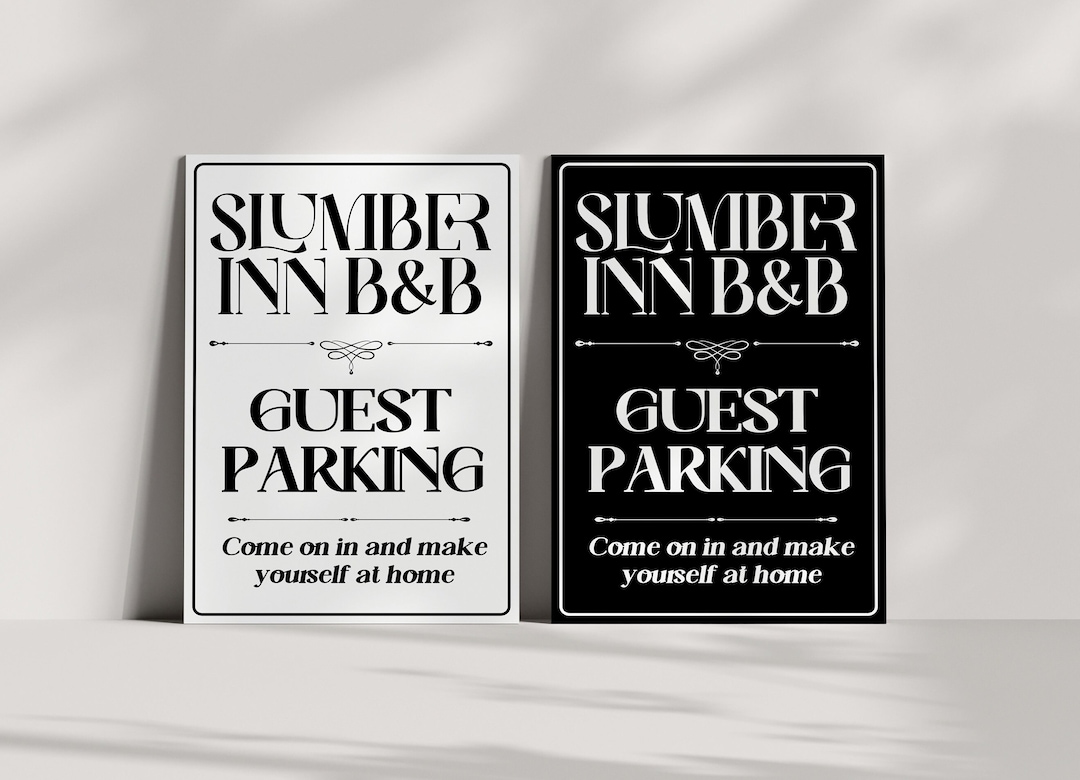 Personalized Guest Parking Info Sign Custom Guest House, Airbnb Cabin ...