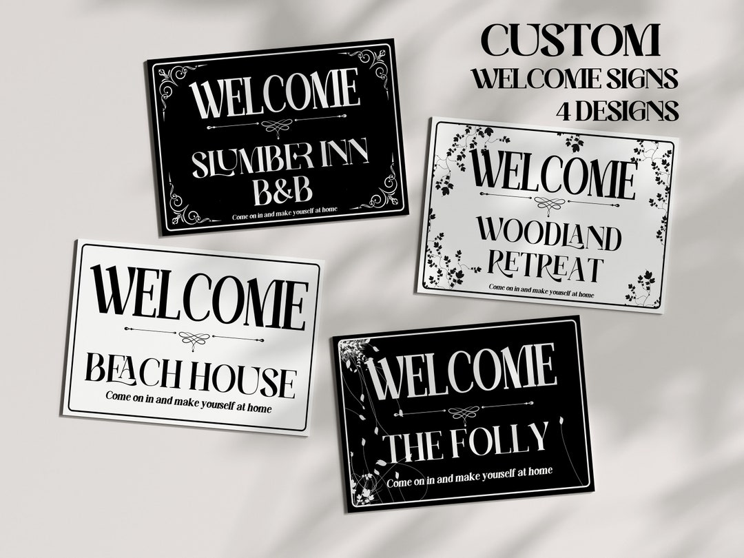 Custom Welcome Guest House Sign, Personalized Airbnb Bed and Breakfast ...