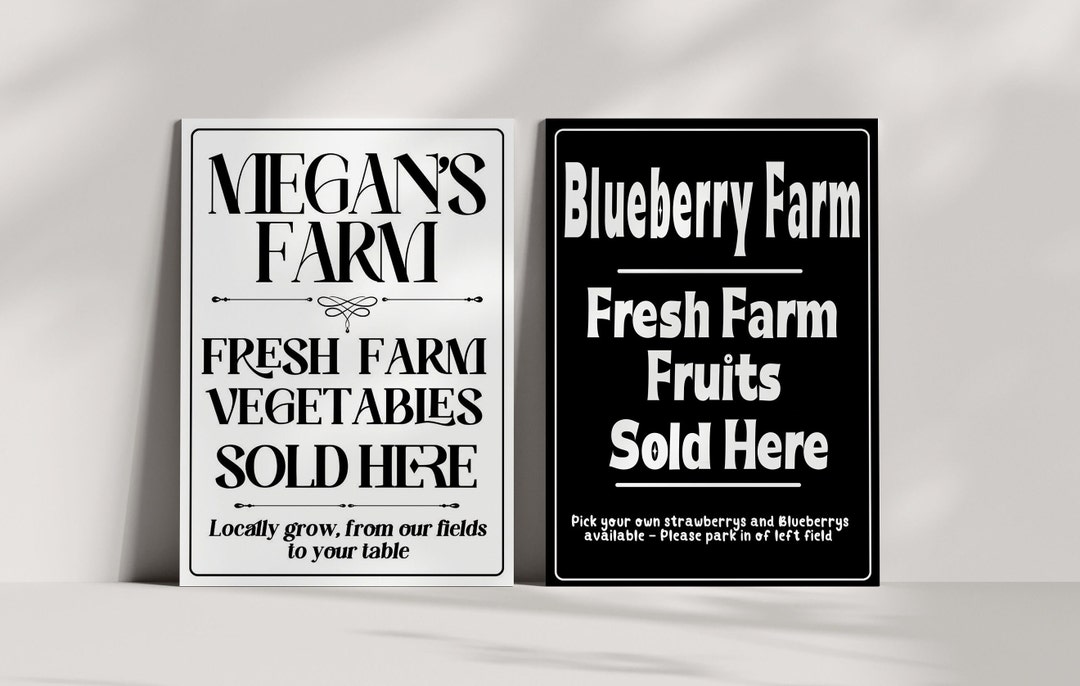 Fresh Produce Farm Shop Custom Metal Signs Cut Flowers, Eggs for Sale ...