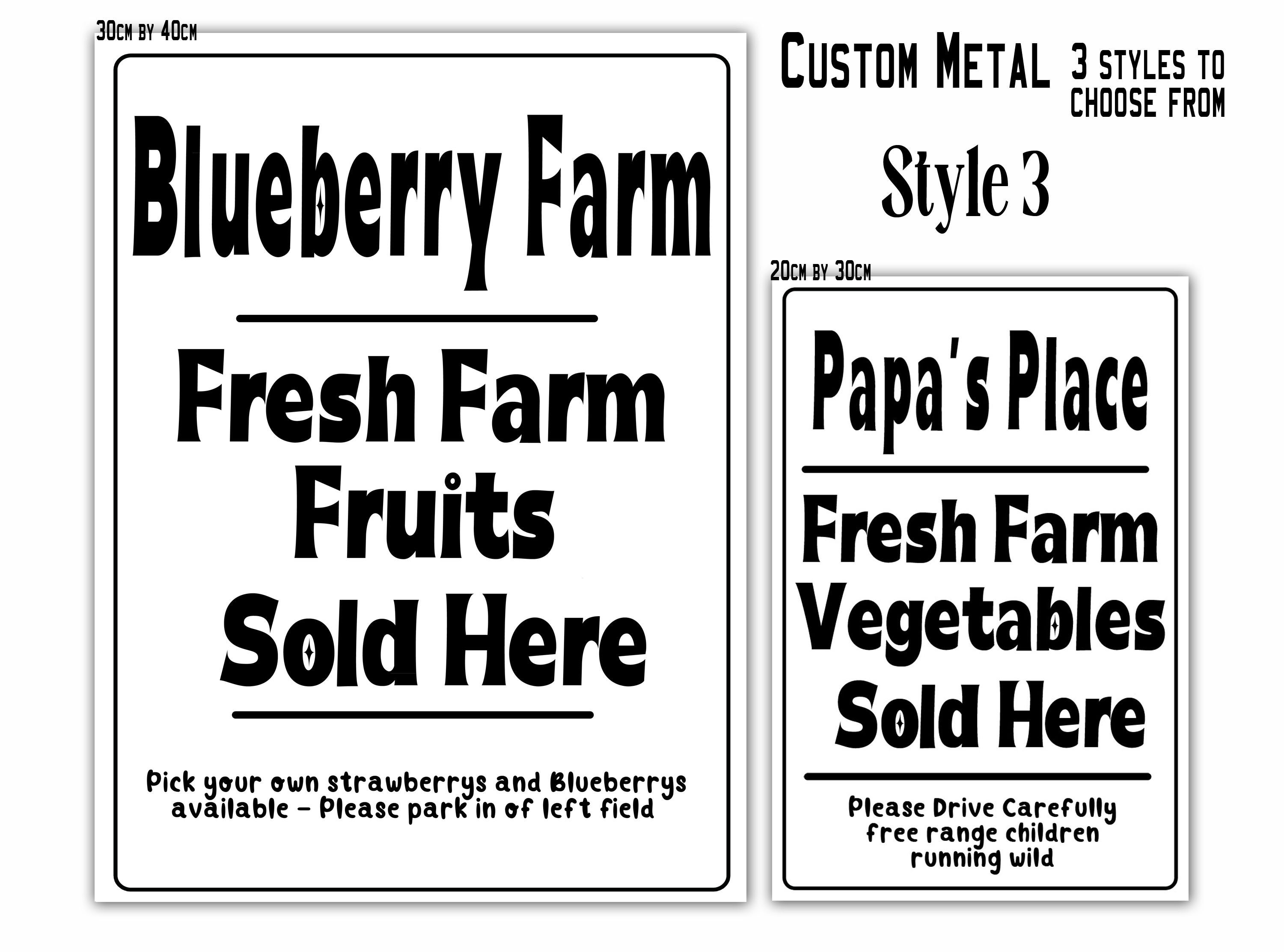 Fresh Produce Farm Shop Custom Metal Signs Cut Flowers Eggs - Etsy