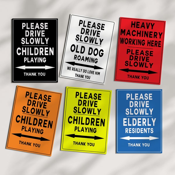 Slow Down Signs - Etsy
