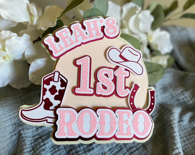 Cowboy Cake Topper, My First Rodeo Cake Topper, First Birthday Cake ...